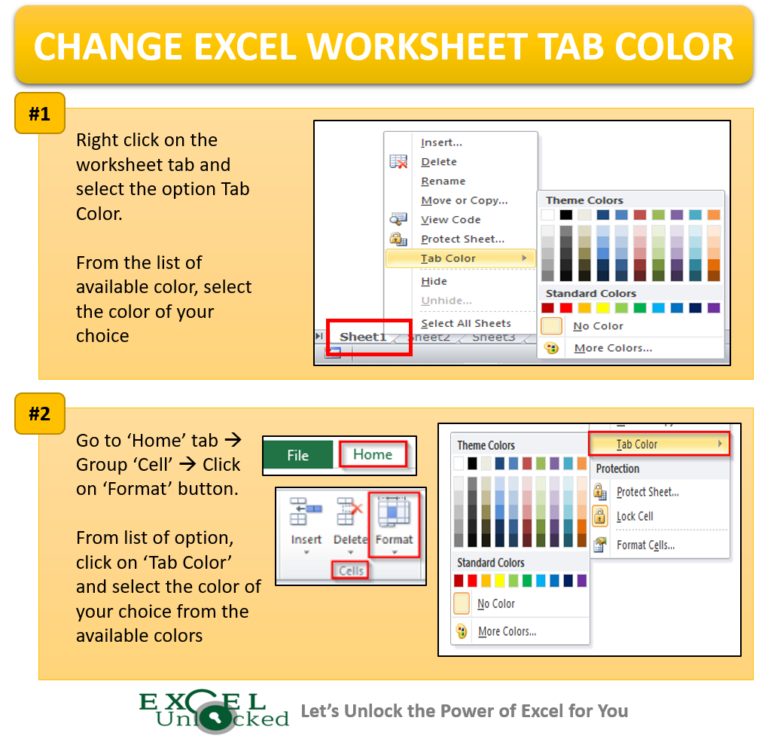 How To Change Tab Color In Excel Excel Unlocked