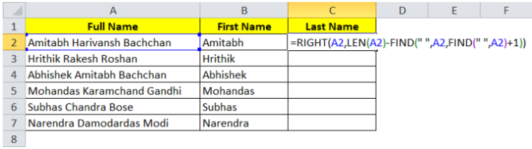 How to Remove Middle Name from Full Name in Excel - Excel Unlocked