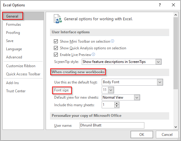 Increase Font Size Of Formula In Formula Bar In Excel Excel Unlocked