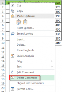 How to Add and Delete a Comment in Excel - Excel Unlocked