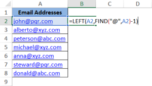 How to Get Name from Email Address in Excel - Excel Unlocked