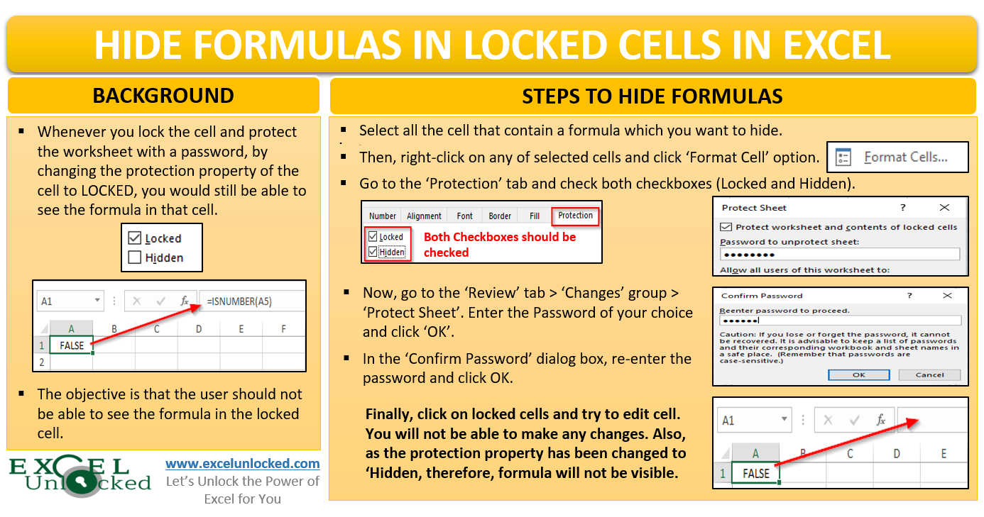 How To Hide Formula In Locked Cells In Excel Excel Unlocked