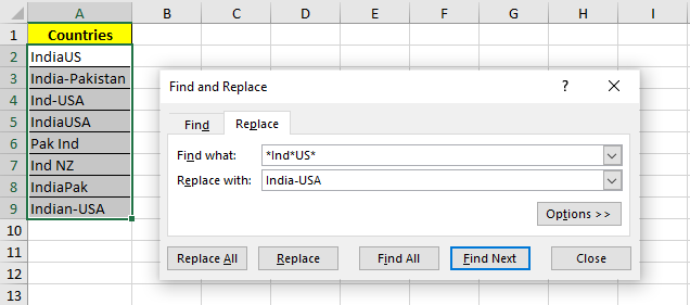 Advanced Search Using Wildcard Characters in Excel - Excel Unlocked