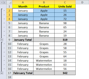 Group and Ungroup Rows in Excel - Excel Unlocked