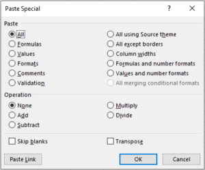 All About Paste Special Feature in Excel - Excel Unlocked