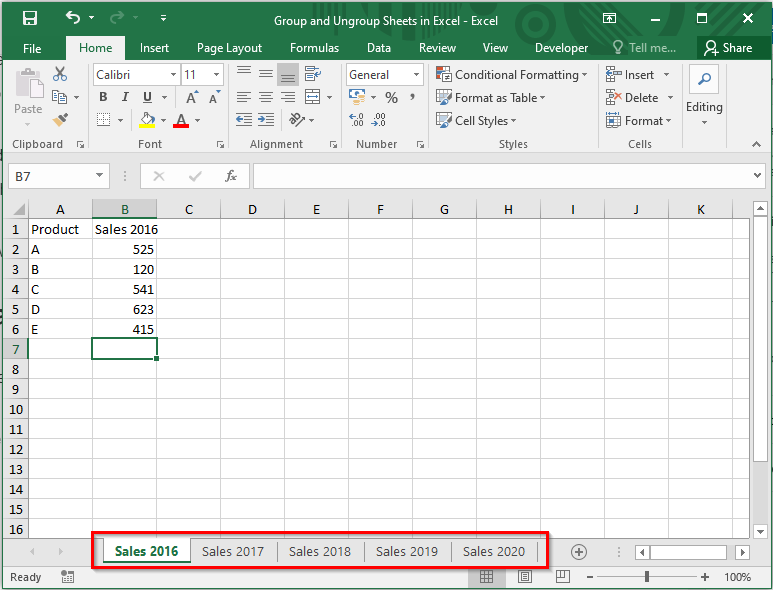 Group And Ungroup Worksheets In Excel Excel Unlocked