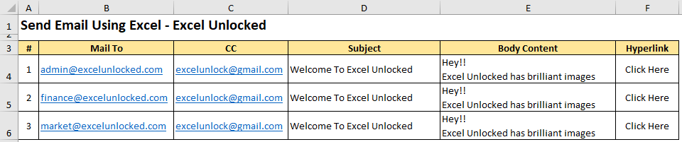 How To Send Email From Excel Automatically Excel Unlocked