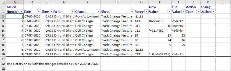 Track Changes in Excel - Enable, Use, and Disable - Excel Unlocked