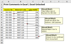 Printing Comments in Excel - Quick Guide - Excel Unlocked