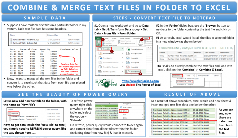 Combine or Merge All Text Files in Folder in Excel - Excel Unlocked