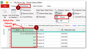 Using Fill Down or Fill Up in Excel Power Query - Excel Unlocked