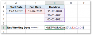 NETWORKDAYS Function - Count Days in Excel - Excel Unlocked