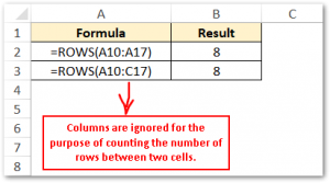 ROWS Function in Excel - Get Number of Rows - Excel Unlocked