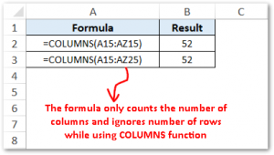 COLUMNS Function in Excel - Get Number of Columns - Excel Unlocked