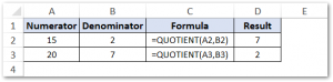 QUOTIENT Function in Excel - Find Quotient by Division - Excel Unlocked