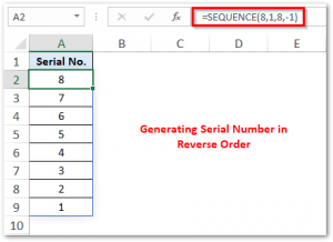 SEQUENCE Function in Excel - Generate Number Series - Excel Unlocked