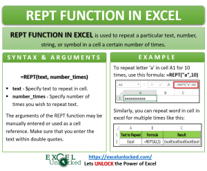 Excel REPT Function - Repeat Text Multiple Times in Cell - Excel Unlocked