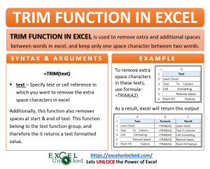 TRIM Function in Excel - Remove Extra Spaces - Excel Unlocked