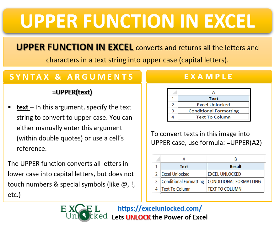 Excel UPPER Function Convert Letters In Upper Case Excel Unlocked