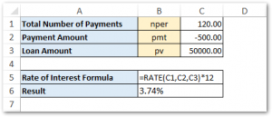 Excel RATE Function - Calculating Interest Rate for Specified Period