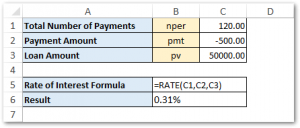 Excel RATE Function - Calculating Interest Rate for Specified Period
