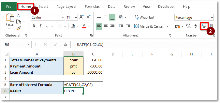 Excel RATE Function - Calculating Interest Rate for Specified Period Excel RATE Function - Calculating Interest Rate for Specified Period