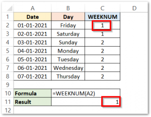 WEEKNUM Function in Excel - Finding Week Number - Excel Unlocked