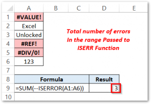ISERR Function in Excel - Checking Erroneous Cells - Excel Unlocked