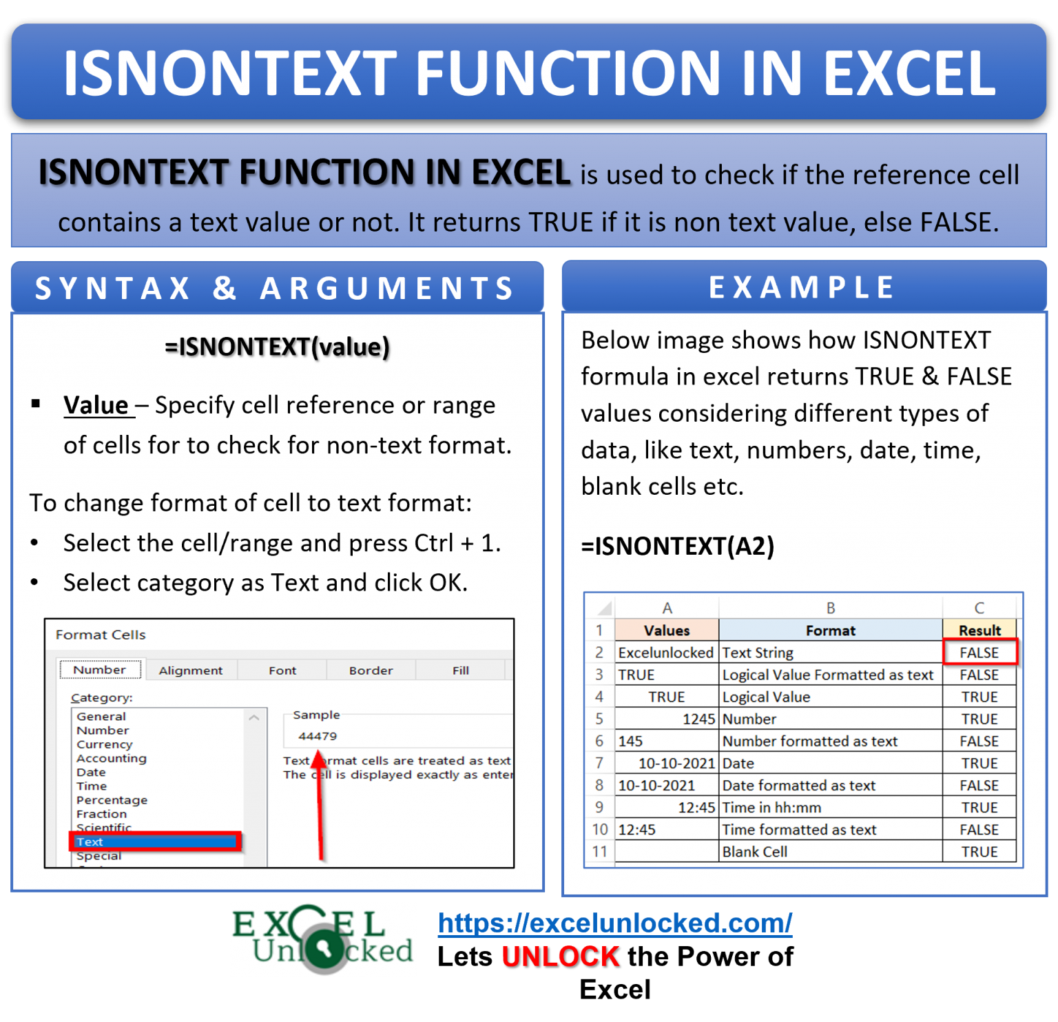 ISNONTEXT Function Of Excel Checking Nontext Value Excel Unlocked