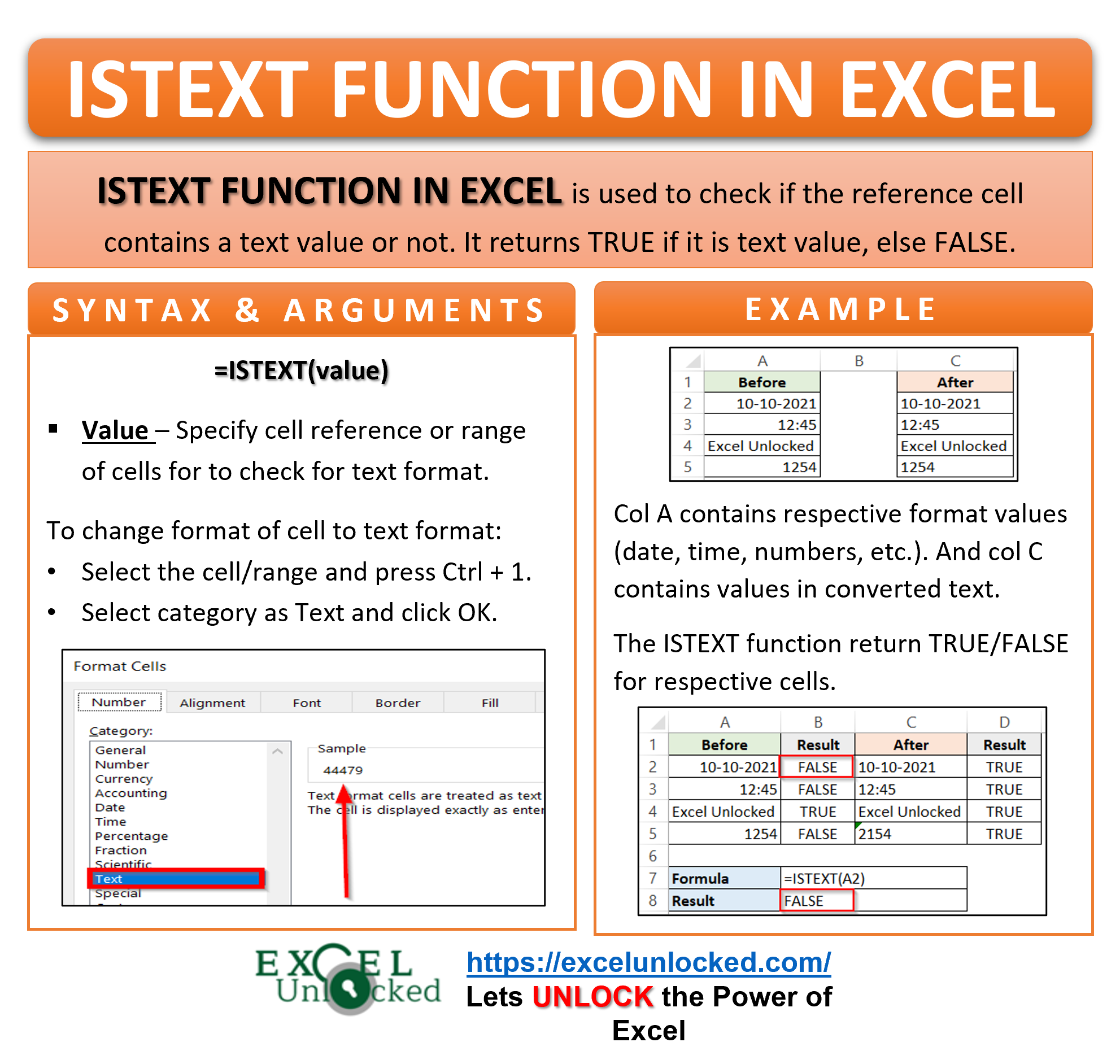 ISTEXT Function In Excel Checking If Cell Contains Text Excel Unlocked