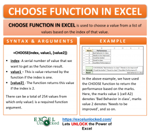 CHOOSE Function of Excel -Choosing value as per Index - Excel Unlocked