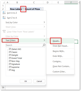 Text and Number Filter in Pivot Table in Excel - Excel Unlocked
