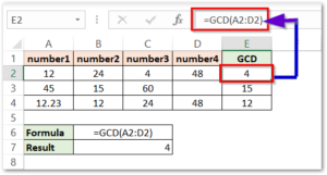 GCD Function in Excel - Usage with Examples - Excel Unlocked