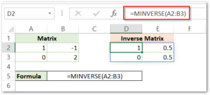 MINVERSE Function in Excel - Matrix Inverse - Excel Unlocked