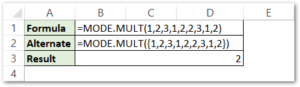 MODE.MULT Function in Excel - Multiple Modes - Excel Unlocked