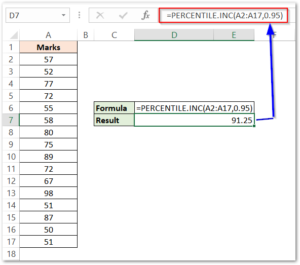 PERCENTILE.INC Function in Excel - Inclusive Function - Excel Unlocked
