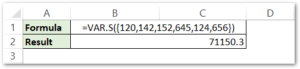 VAR.S Function in Excel - Variance of Sample - Excel Unlocked