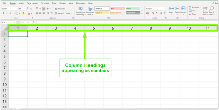 Column Headings From Numbers To Letters Excel Unlocked