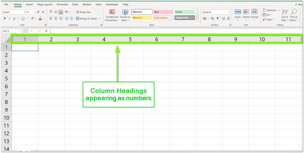 Column Headings From Numbers To Letters Excel Unlocked