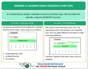 Make a Calendar using the SEQUENCE Function - Excel Unlocked