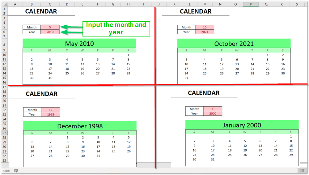 Make A Calendar Using The SEQUENCE Function Excel Unlocked
