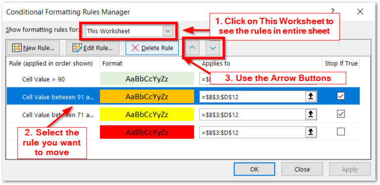 Manage Conditional Formatting Rule- Edit, Copy - Excel Unlocked