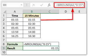 Round Off Time in Excel - MROUND Function - Excel Unlocked