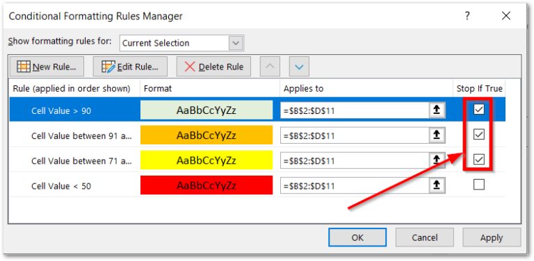 Multiple Conditional Formatting Rules - Excel Unlocked Multiple Conditional Formatting Rules - Excel Unlocked