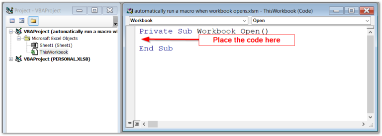 Run A Macro When Workbook Is Opened Excel Unlocked