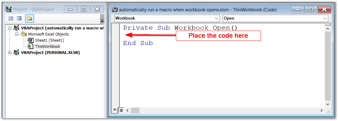 Run A Macro When Workbook Is Opened Excel Unlocked