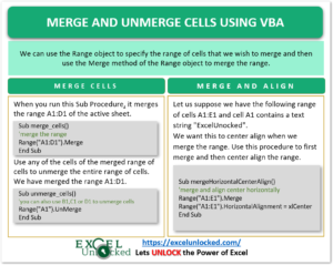 Merge and Unmerge Cells using VBA in Excel - Excel Unlocked