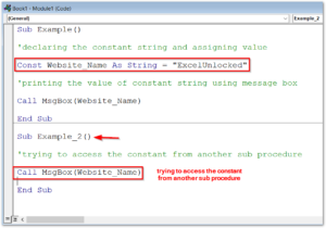 Constants in VBA - Declaration, Types. Scope - Excel Unlocked