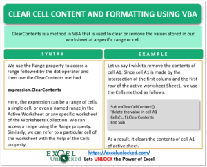 Clear Cell Content and Formatting using VBA - Excel Unlocked