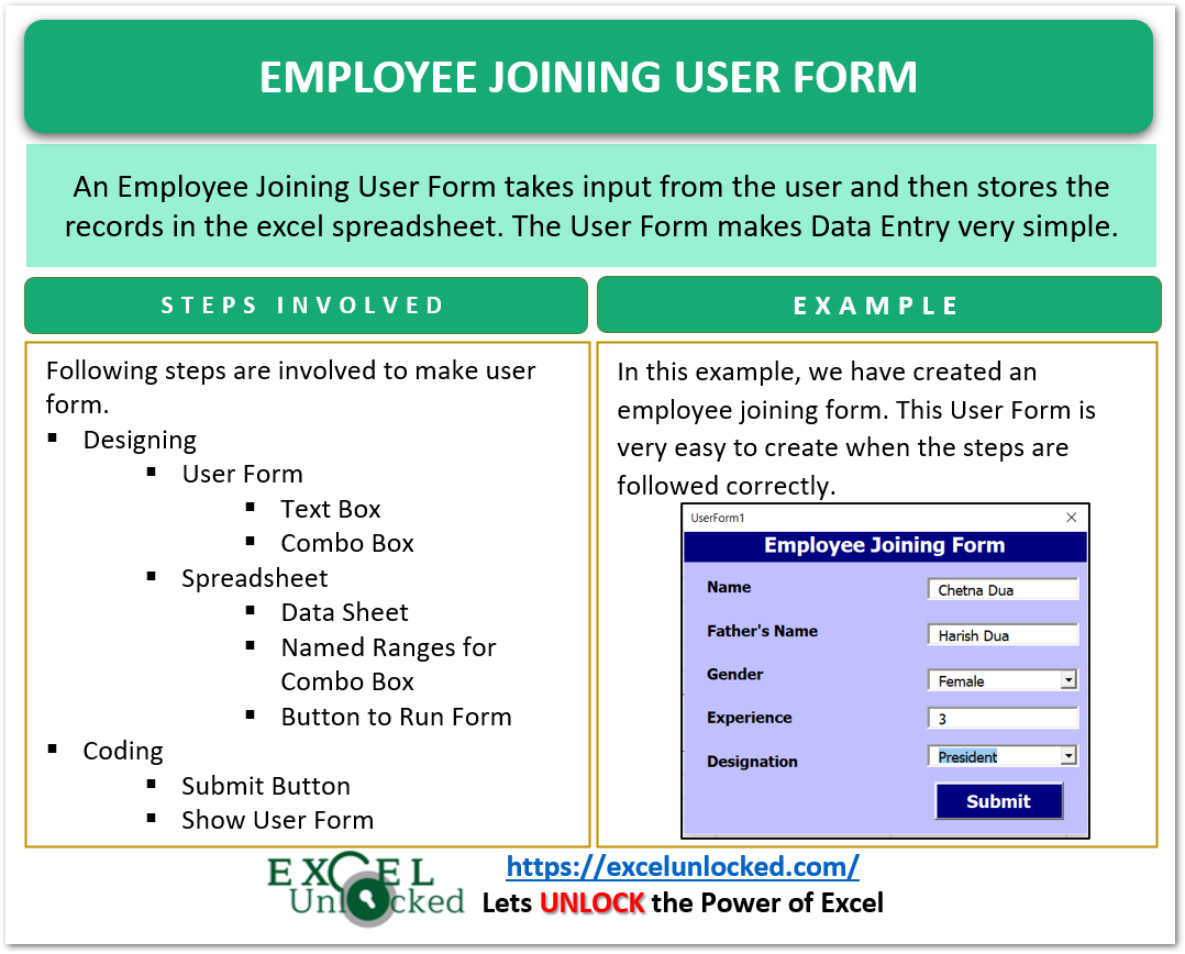 Employee Joining User Form VBA Project Excel Excel Unlocked